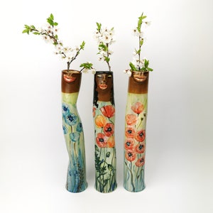 Lips Sisters Family Ceramic Bud Vases • Pottery Vases for Flowers ...