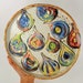 Hand-painted Gold Ceramic Fig Plate • Handmade Round Serving Plate ...