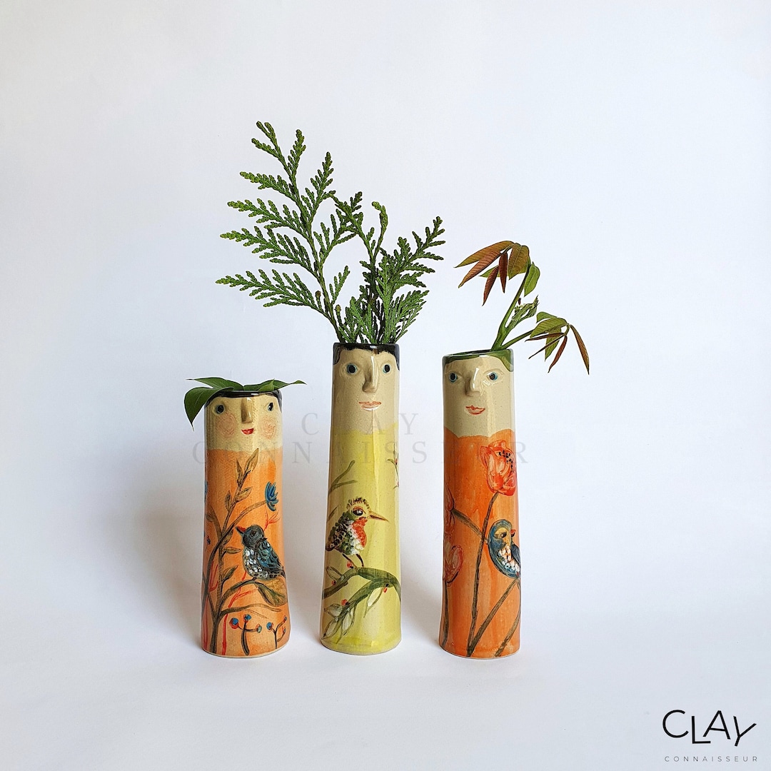Sunny Family Ceramic Bud Vases • Pottery Vases for Dried Flowers ...
