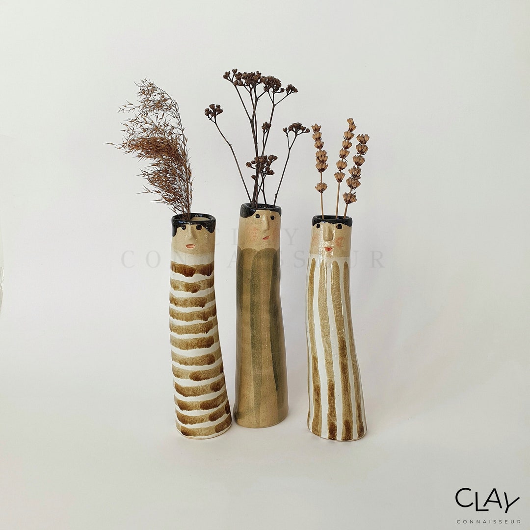 Autumn Family Ceramic Bud Vases • Pottery Vases for Flower • Handmade ...