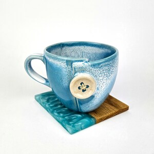 Tailor Ceramic Mugs With Solid Oak Wood Coasters • Handmade Pottery ...