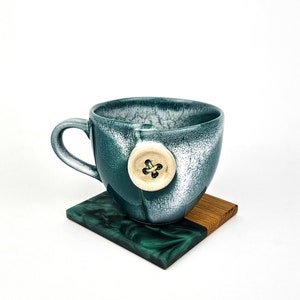 Tailor Ceramic Mugs With Solid Oak Wood Coasters • Handmade Pottery ...
