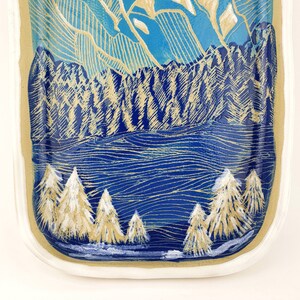 Handmade Mountains Pottery Platter • Hand Carved Square Plate • Pottery ...