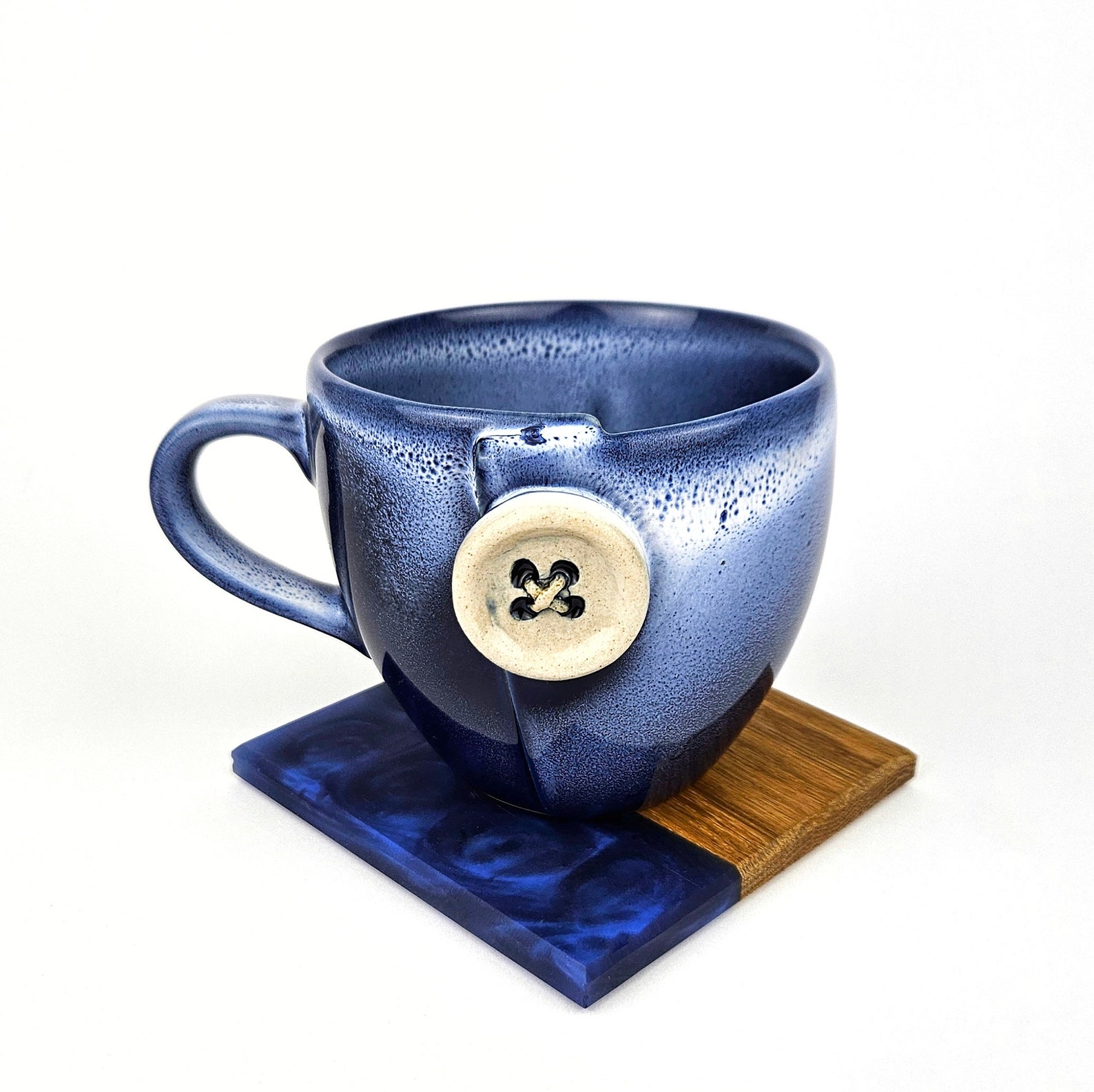 Tailor Ceramic Mugs With Solid Oak Wood Coasters • Handmade Pottery ...