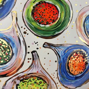 Hand-painted Gold Ceramic Fig Plate • Handmade Round Serving Plate ...