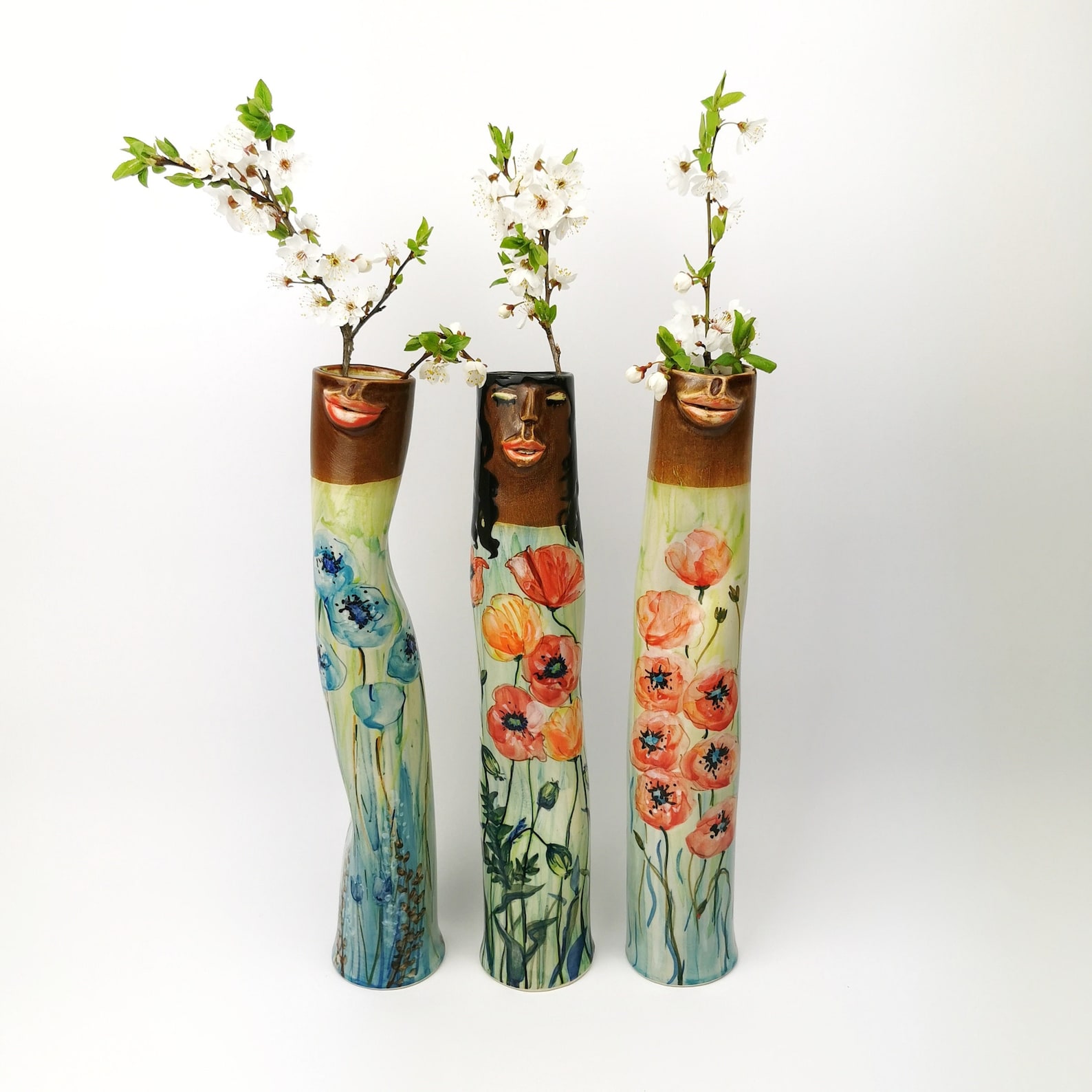 Lips Sisters Family Ceramic Bud Vases • Pottery Vases for Flowers ...