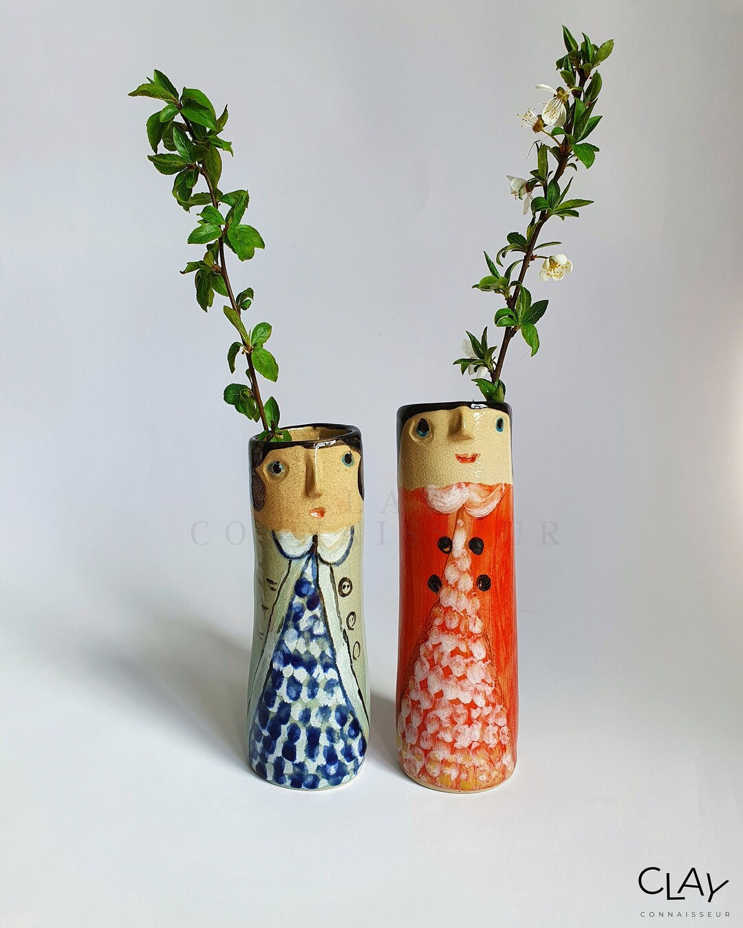 Grandmas Family Ceramic Bud Vases • Pottery Vase for Dried Flowers ...