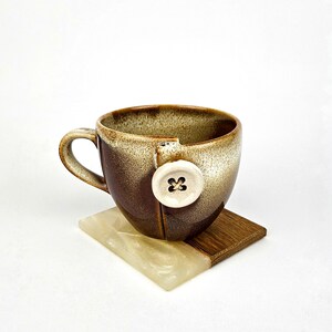 Tailor Ceramic Mugs With Solid Oak Wood Coasters • Handmade Pottery ...