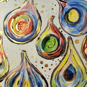 Hand-painted Gold Ceramic Fig Plate • Handmade Round Serving Plate ...