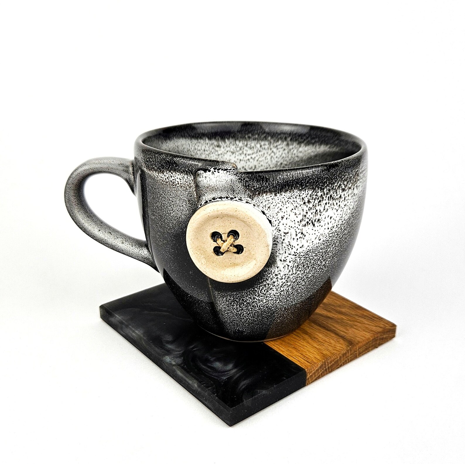 Tailor Ceramic Mugs With Solid Oak Wood Coasters • Handmade Pottery ...