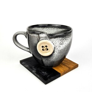 Tailor Ceramic Mugs With Solid Oak Wood Coasters • Handmade Pottery ...