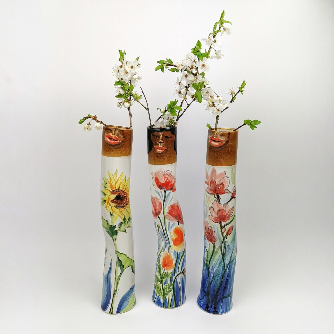 Lips Sisters Family Ceramic Bud Vases • Pottery Vases for Flowers ...