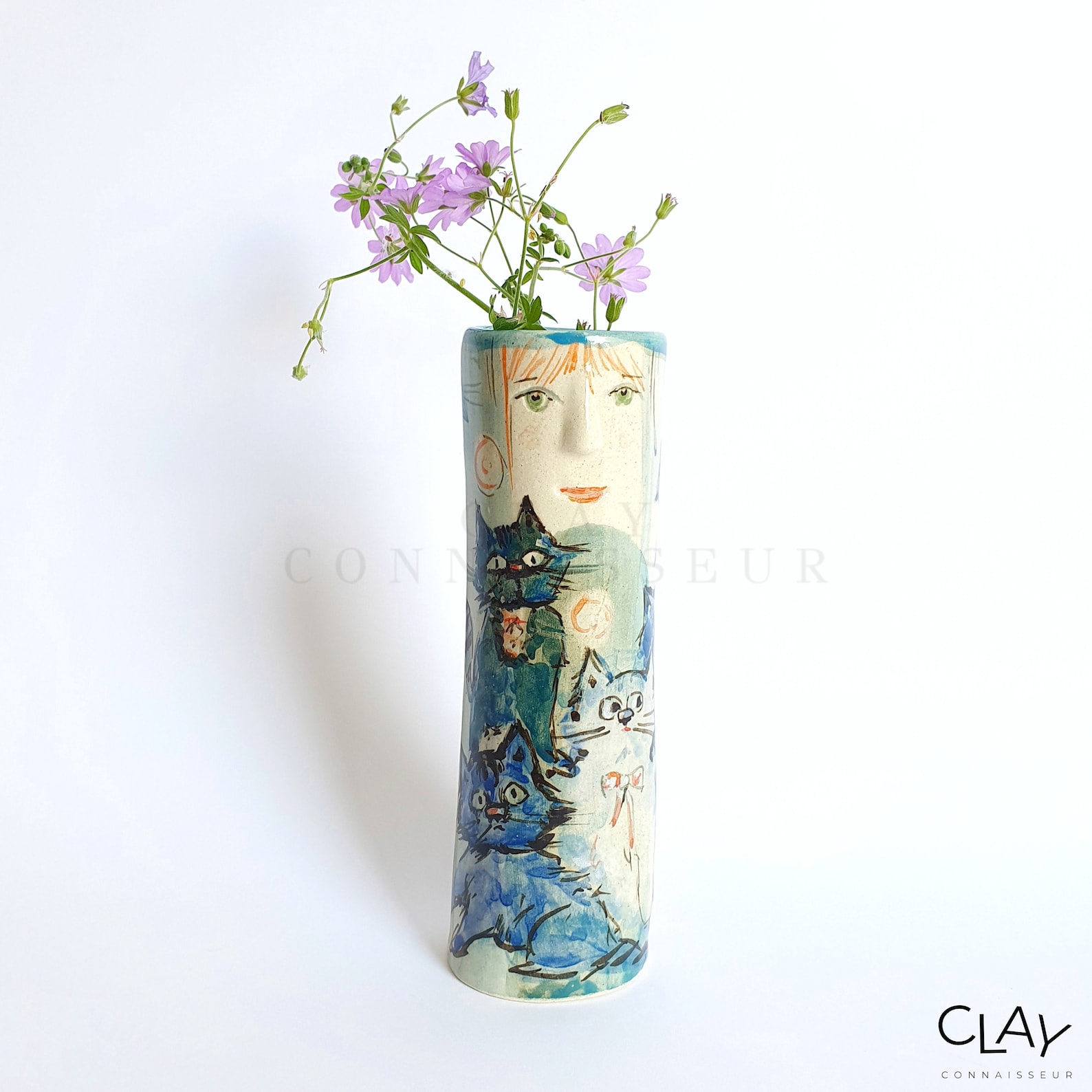 Cats Family Ceramic Bud Vases • Pottery Vases for Dried Flowers ...