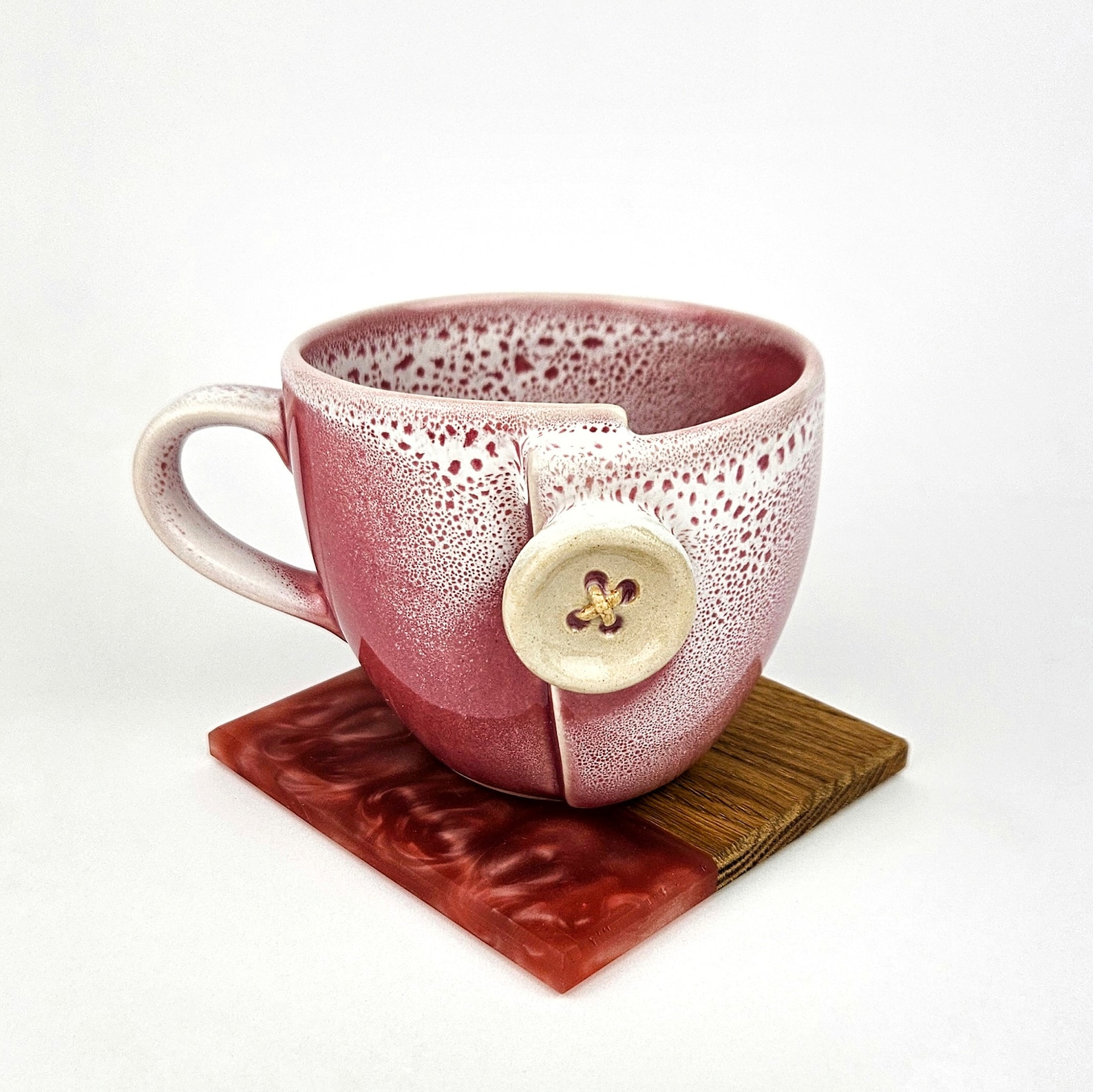Tailor Ceramic Mugs With Solid Oak Wood Coasters • Handmade Pottery ...