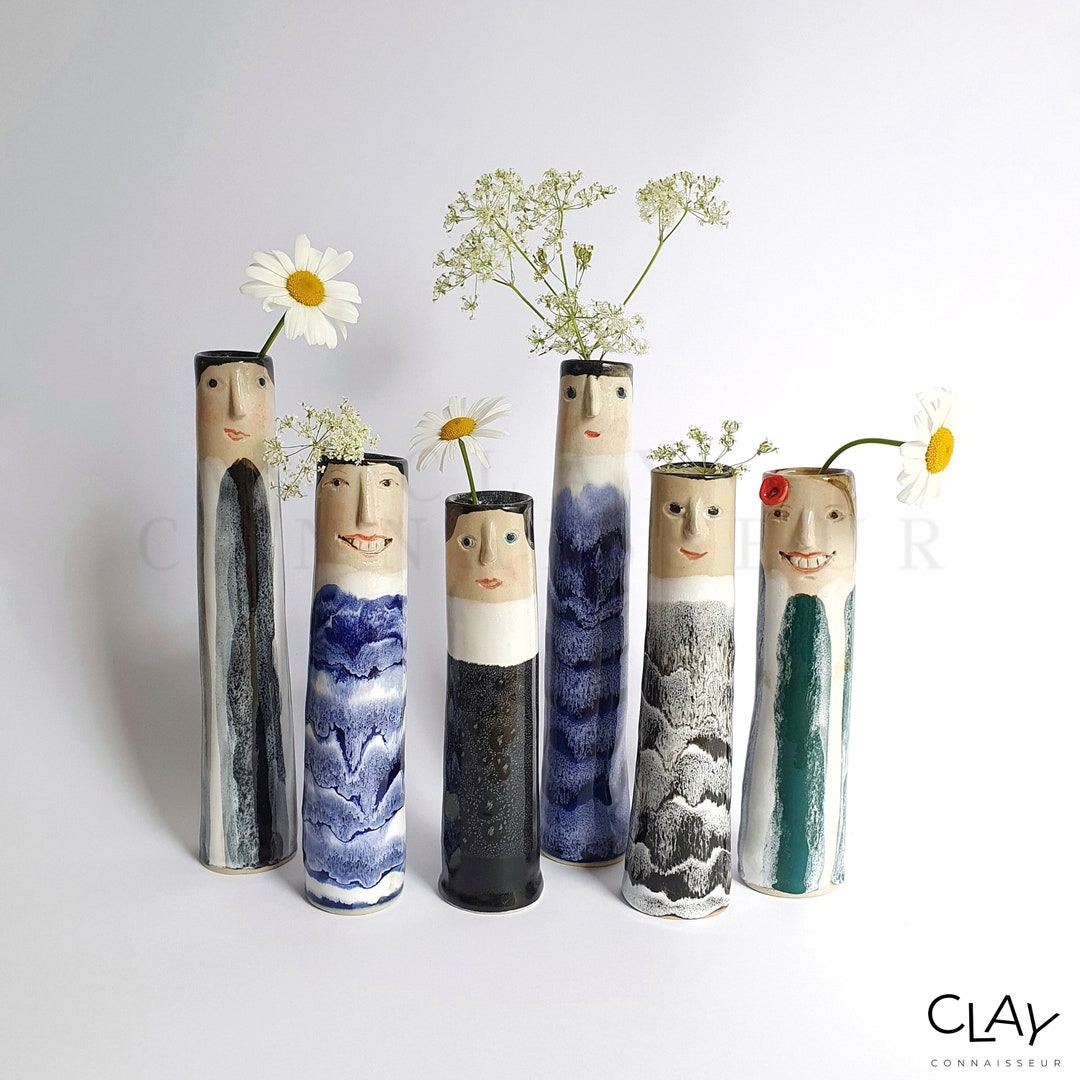 Funny Family Ceramic Bud Vases • Pottery Vases for Flower • Handmade ...