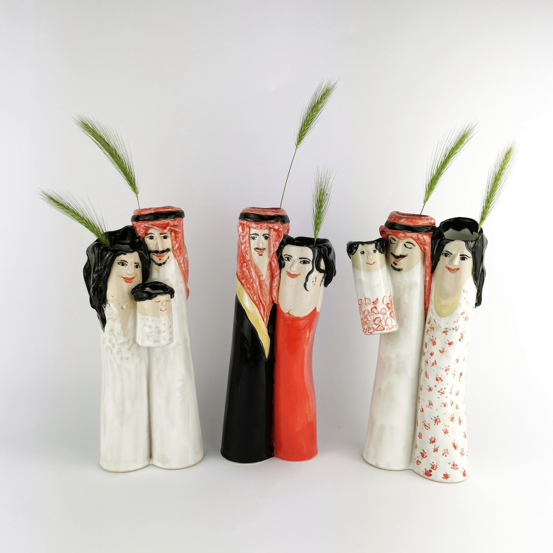 Arab Family Ceramic Bud Vases • Pottery Vases for Dried Flowers ...