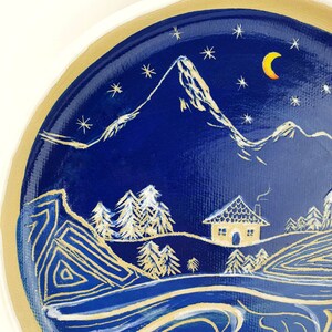 Handmade Winter Pottery Plate • Hand Carved Round Plate • Pottery ...