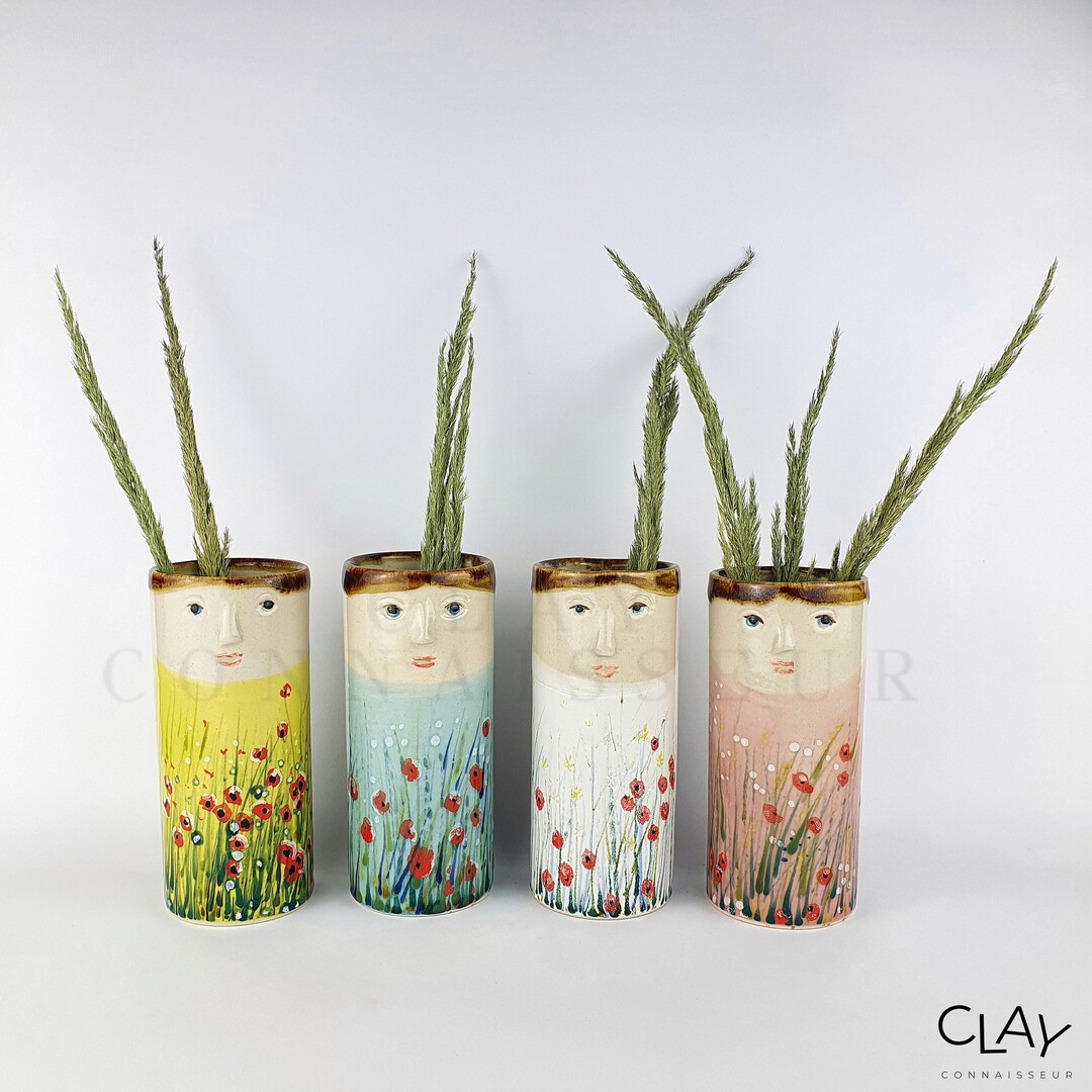 Poppy Flowers Family Ceramic Bud Vases • Pottery Vases for Flowers ...