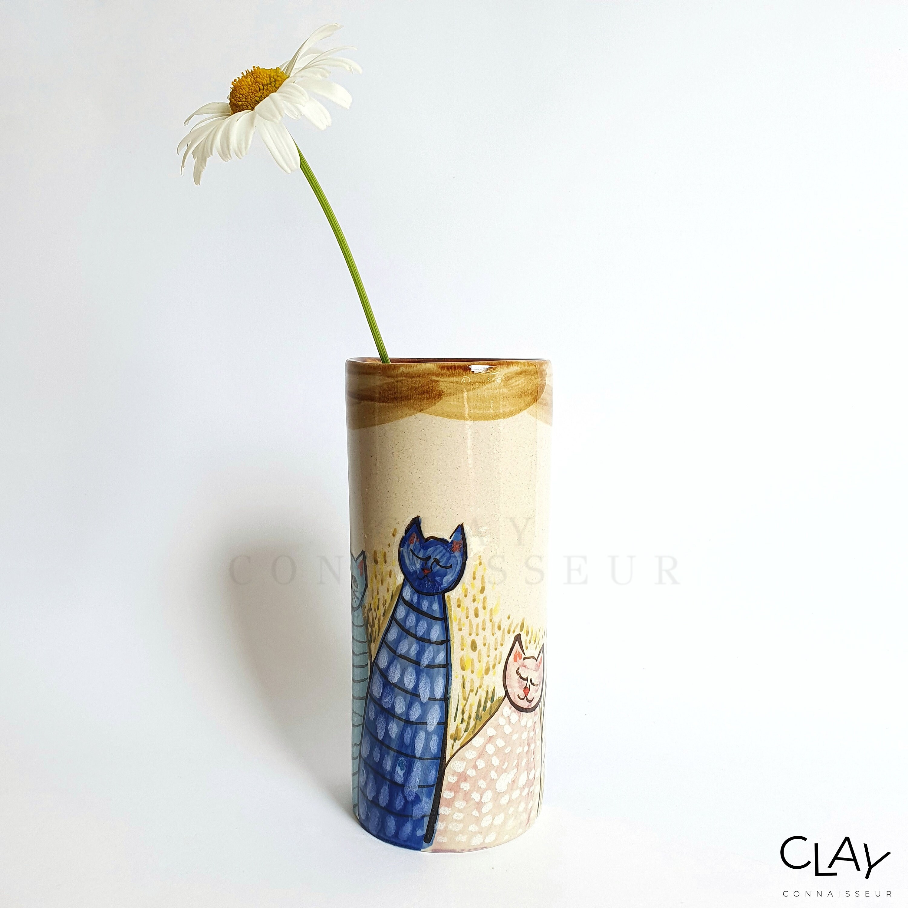 Petite Cats Ceramic Bud Vases • Pottery Vases for Dried Flowers ...