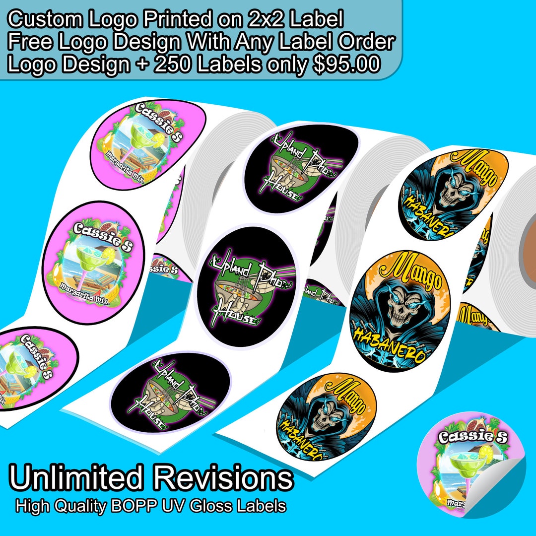 Custom Printed Round Labels 2x2 - Free Design - Etsy