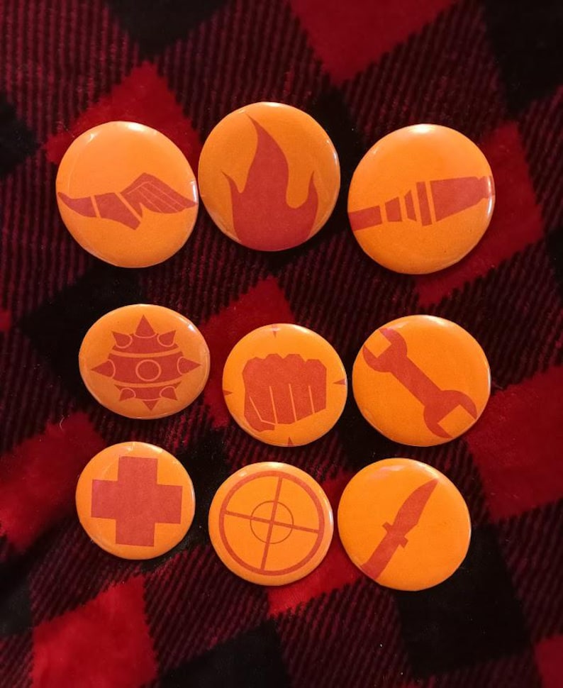 RED Team Button Pins - Etsy
