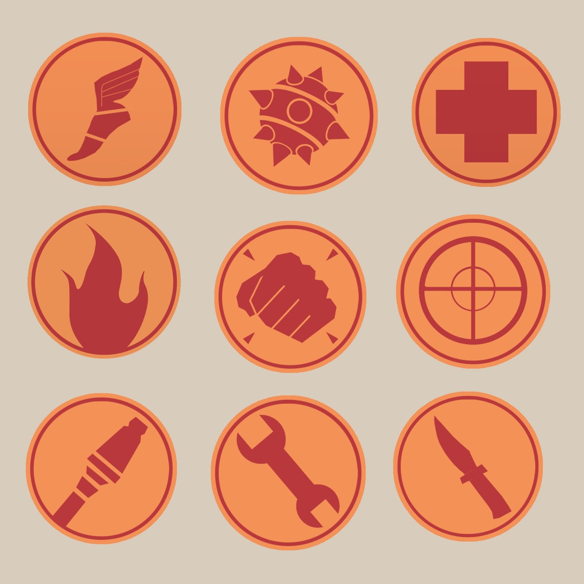 TF2 RED Team Emblems - Etsy