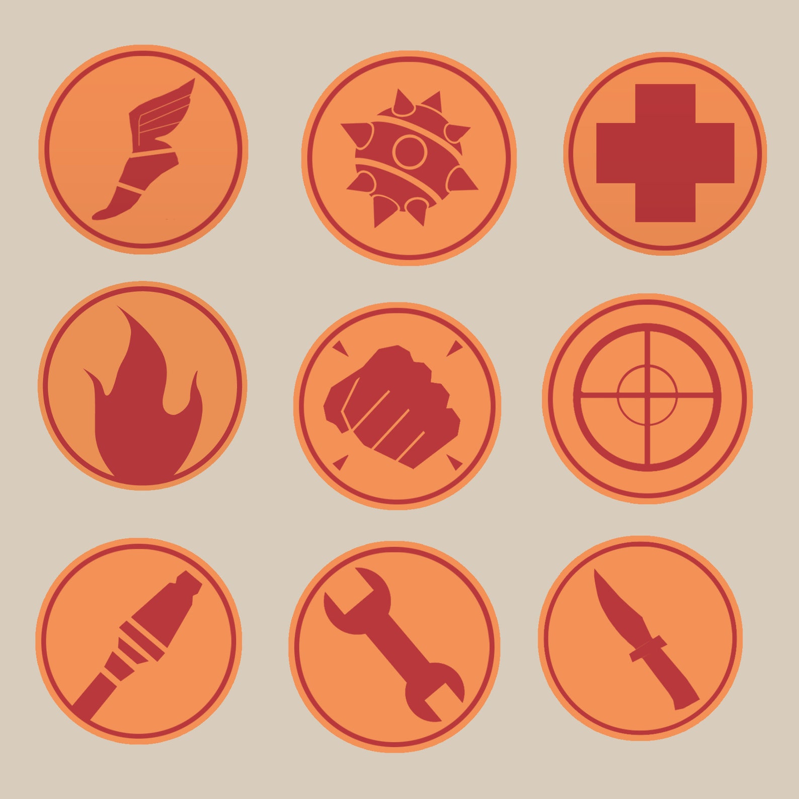 TF2 RED Team Emblems - Etsy