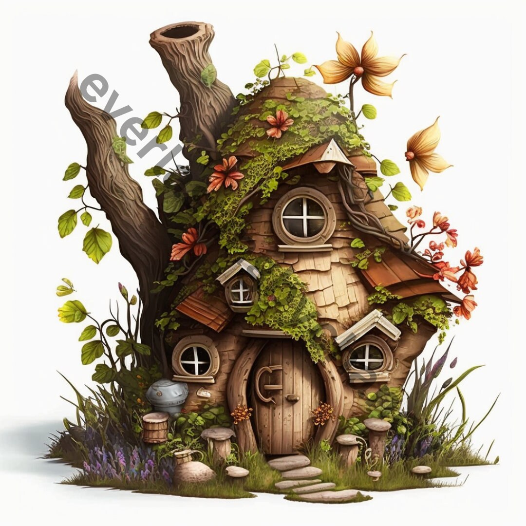 Fantasy Fairy House Clipart Fantasy Fairy House Digital Art House ...