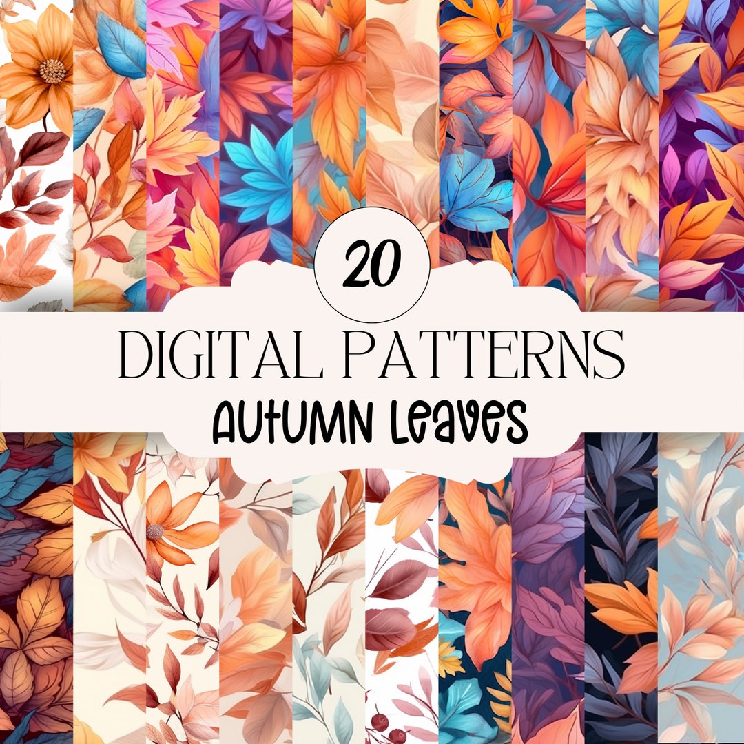 20 Autumn Leaves DIGITAL Paper Seamless Pattern Design - Etsy