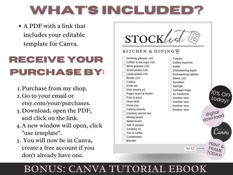 Airbnb Inventory Checklist Airbnb Planner Airbnb Stocklist Inventory ...