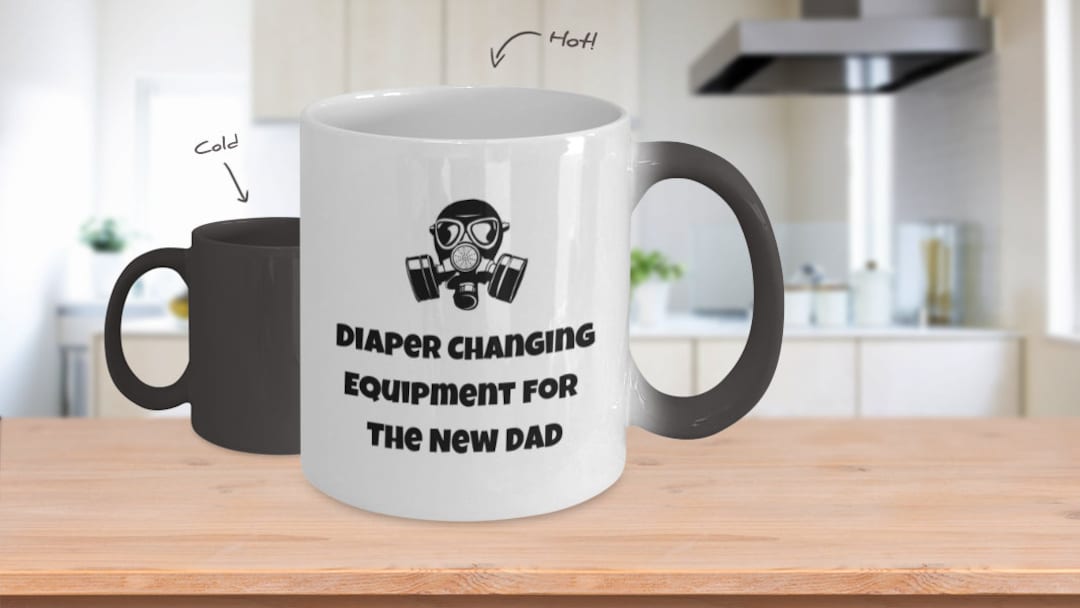 New Dad Color Changing Mug Funny Diaper Change Diaper - Etsy