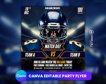 Game Day Football Flyer Template, Event Flyer, Football Flyer, Digital ...