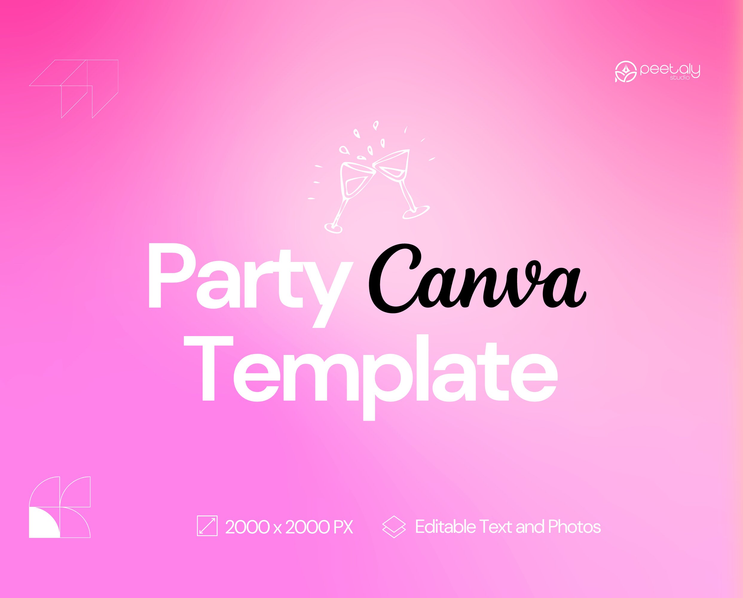 Pink Party Flyer Template, Urban Event Invite (canva Editable) - Etsy