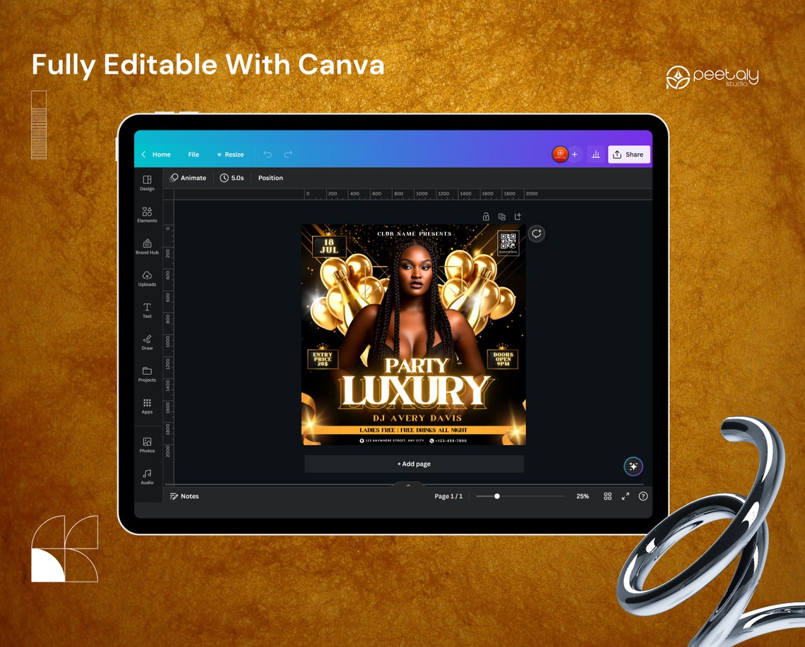 Editable Club Flyer Template for Canva, DIY Event Flyer, Party Flyer ...
