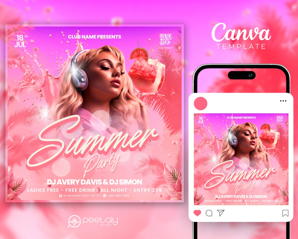 Editable Club Flyer Template for Canva DIY Event Flyer Party - Etsy