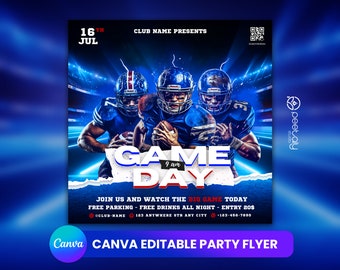 Game Day Football Flyer Template, Event Flyer, Football Flyer, Digital ...