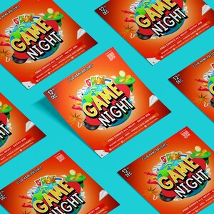 Game Night Party Flyer, Social Media Party Announcement Editable GAME ...