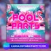 Pool Party Flyer, Social Media Pool Party Announcement Editable Summer ...