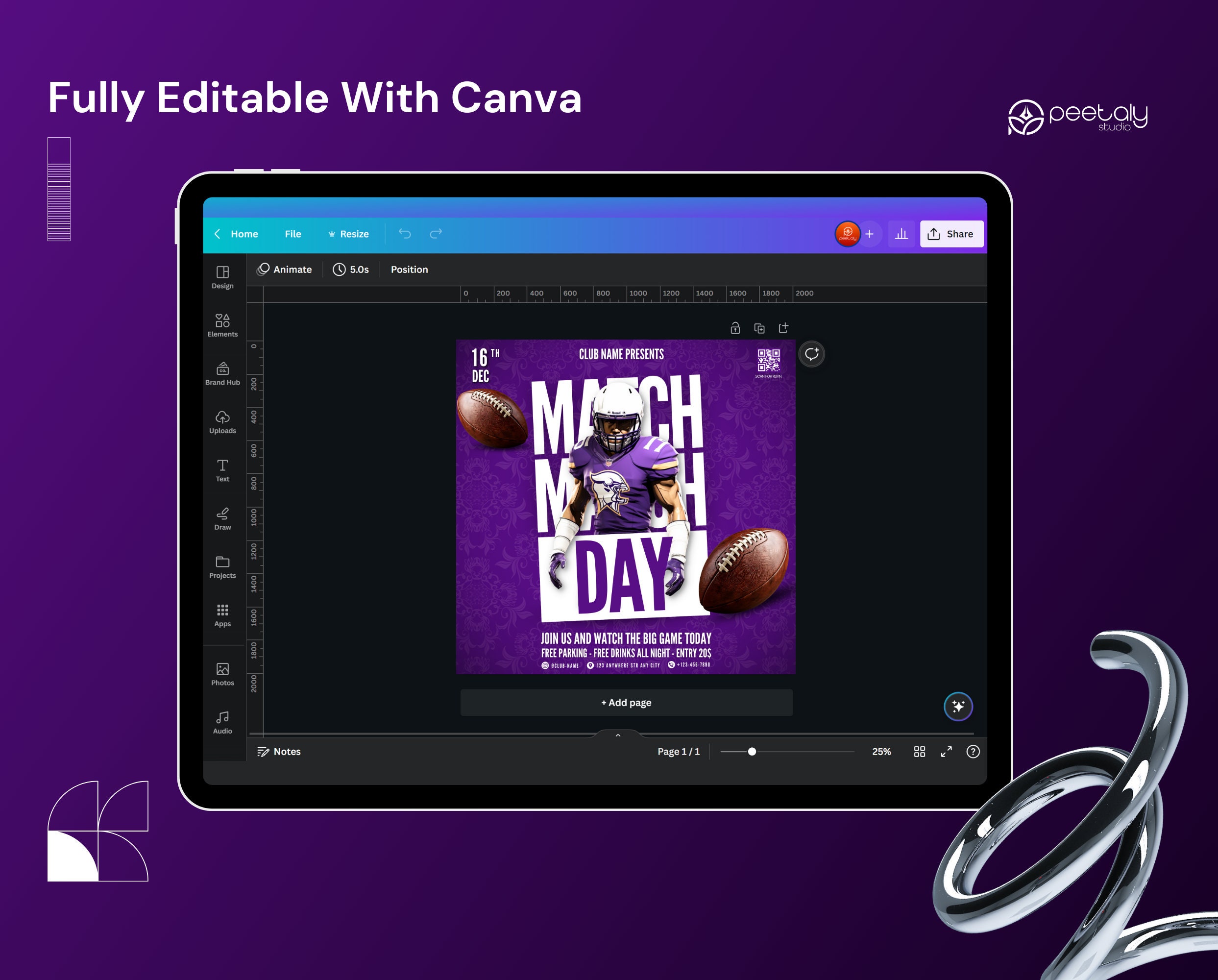 Game Day Football Flyer Template for Canva DIY Event Flyer - Etsy