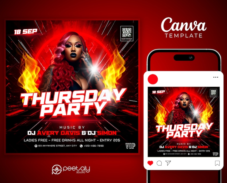Editable Club Flyer Template for Canva, DIY Event Flyer, Party Flyer ...