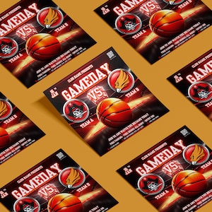 Game Day Basketball Flyer Template for Canva, Watch Party Flyer, Party ...