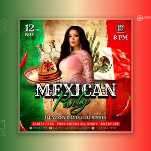 Editable Cinco De Mayo Club Flyer Template for Canva, DIY Event Flyer ...