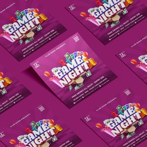 Game Night Party Flyer, Social Media Announcement (canva Template) - Etsy