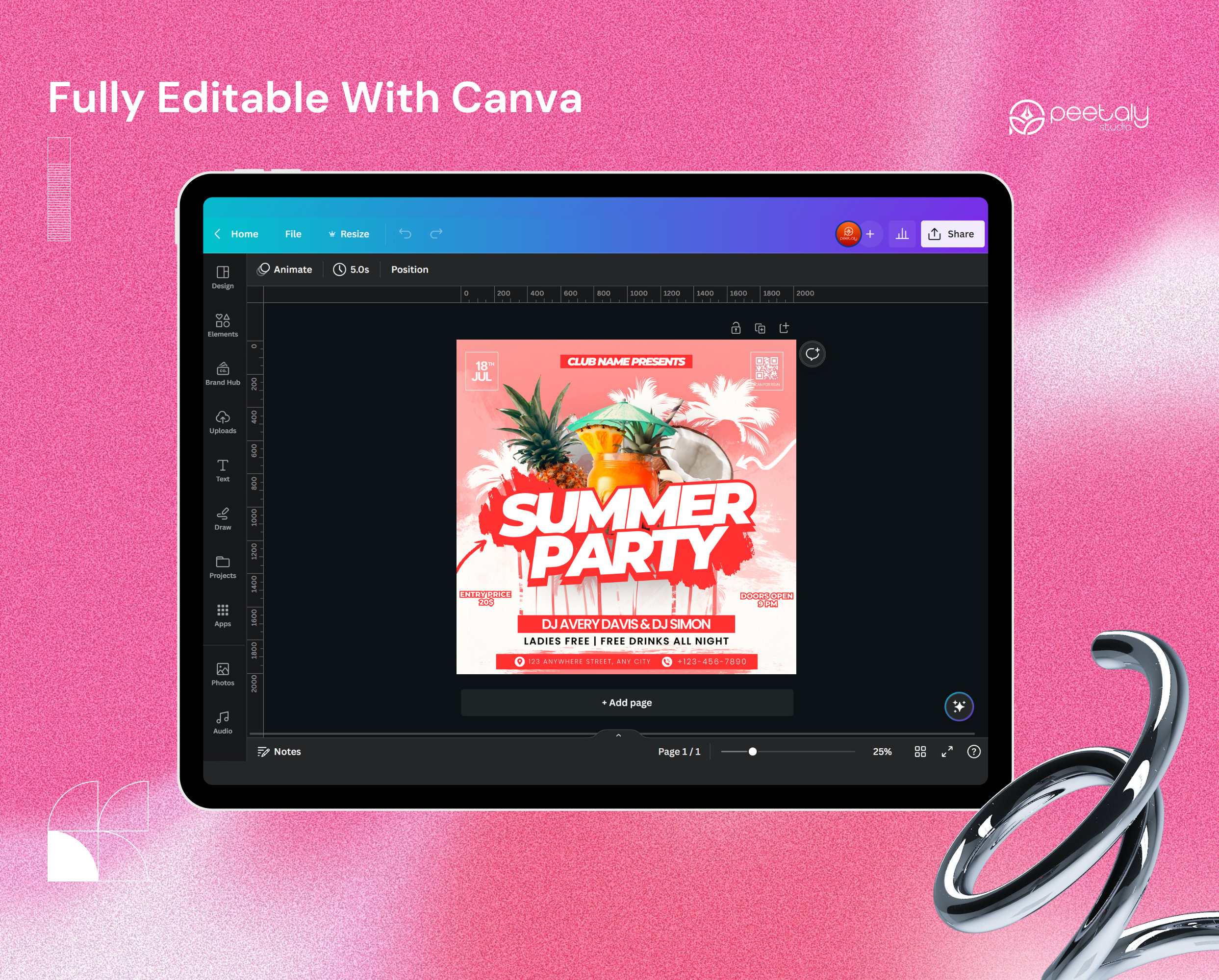 Editable Club Flyer Template for Canva, DIY Event Flyer, Party Flyer ...