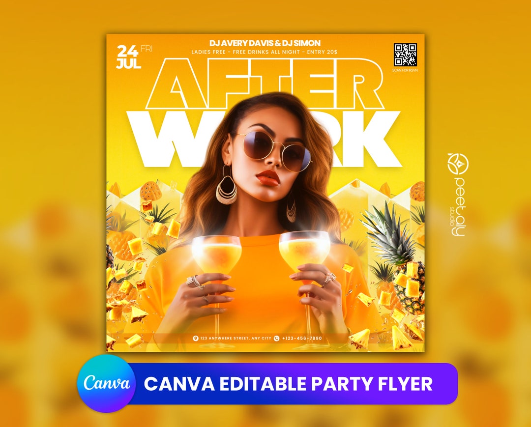 Editable Club Flyer Template for Canva, DIY Event Flyer, Party Flyer ...