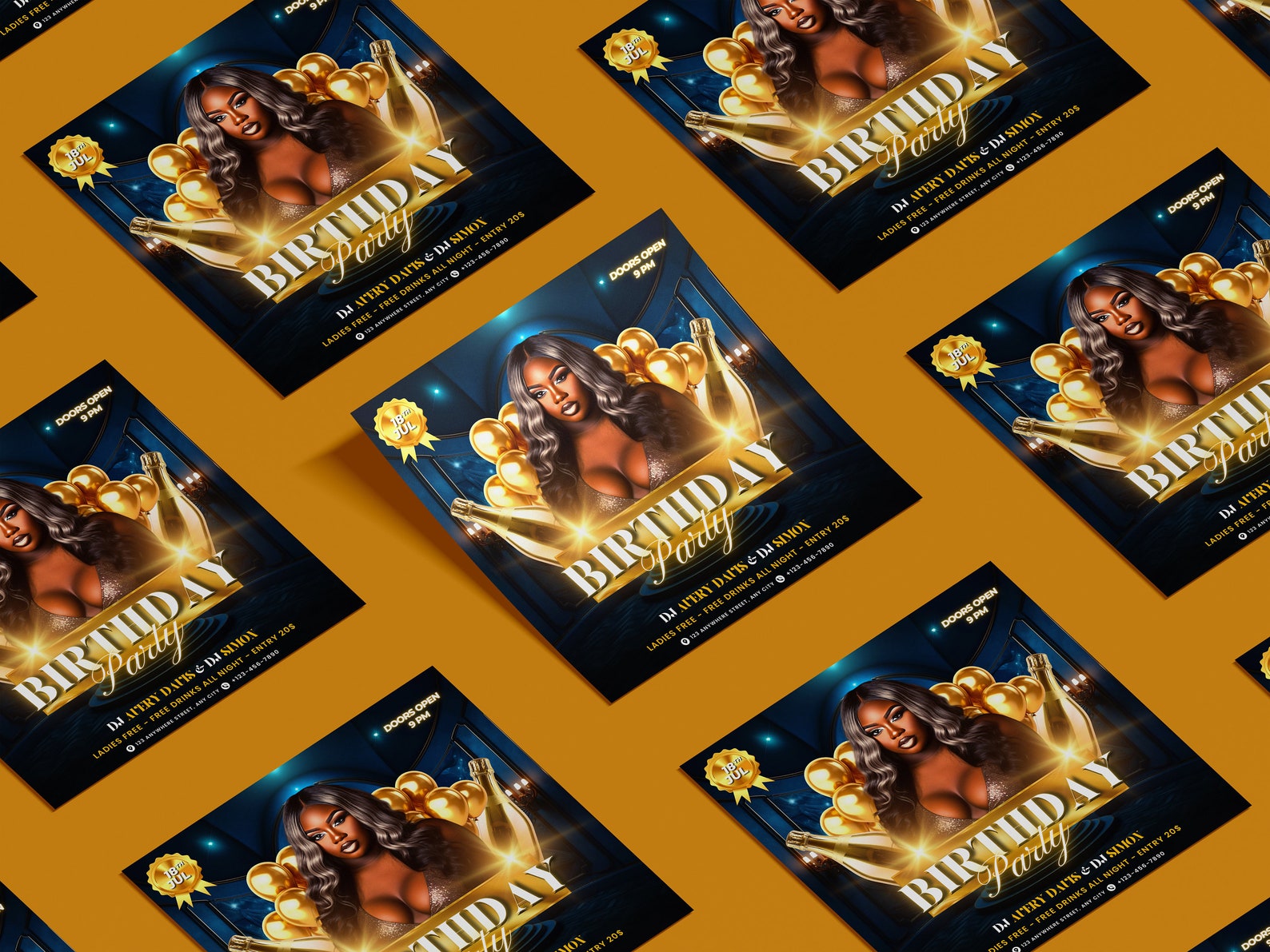 Editable Birthday Party Template for Canva DIY Event Flyer - Etsy