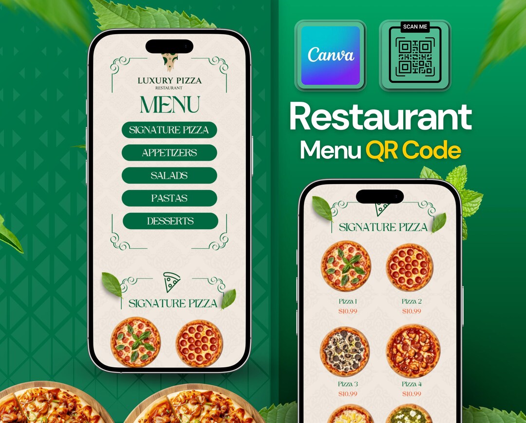 Restaurant Menu QR Code Canva Template | Mobile-friendly Design ...