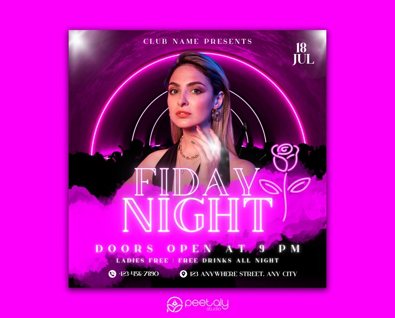 Editable Club Flyer Template for Canva DIY Event Flyer Party - Etsy