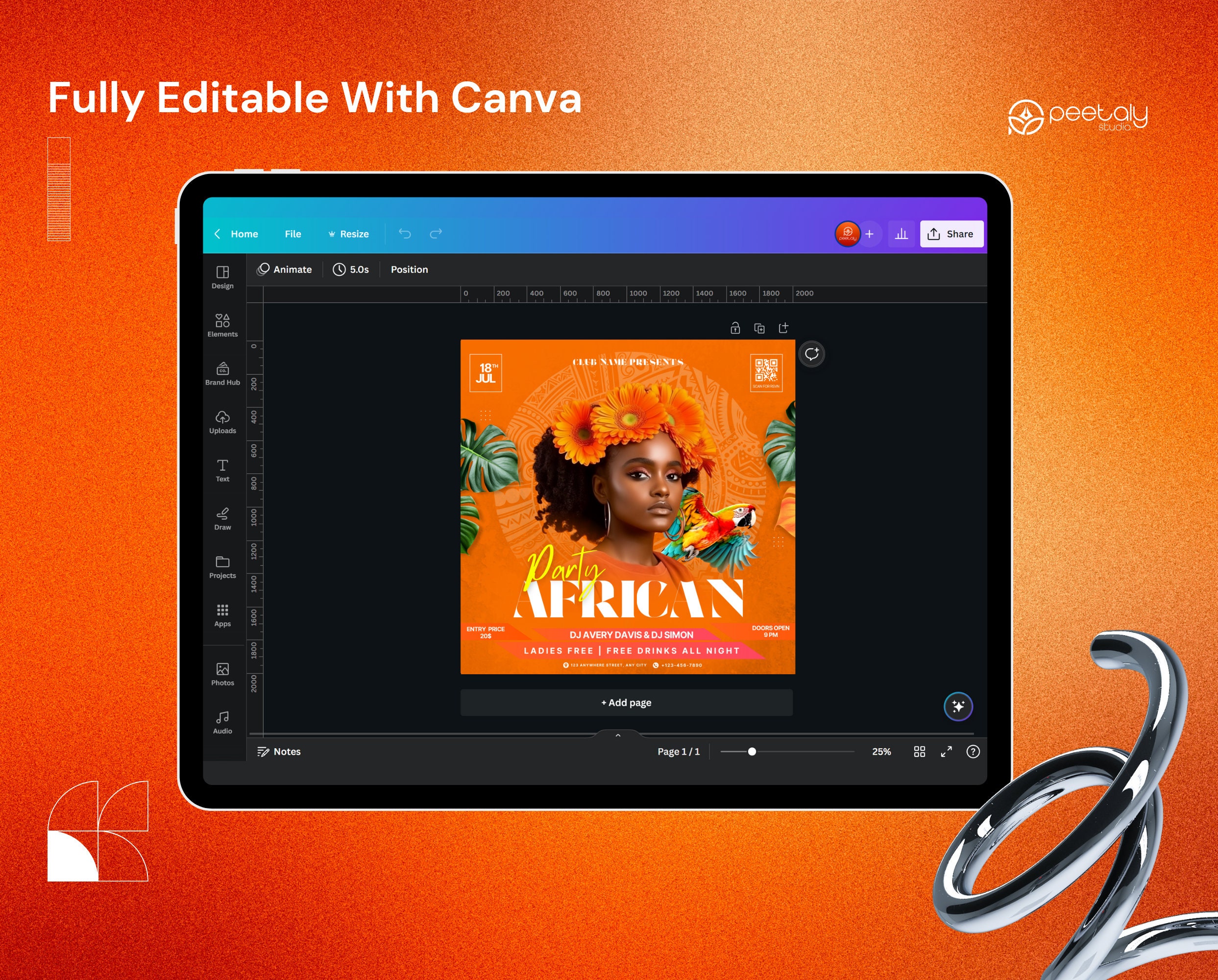 Editable Club Flyer Template for Canva, DIY Event Flyer, Party Flyer ...
