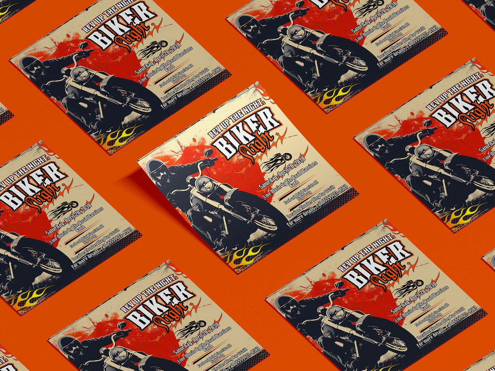 Editable Biker Night Party Flyer Template, Canva (digital Download) - Etsy